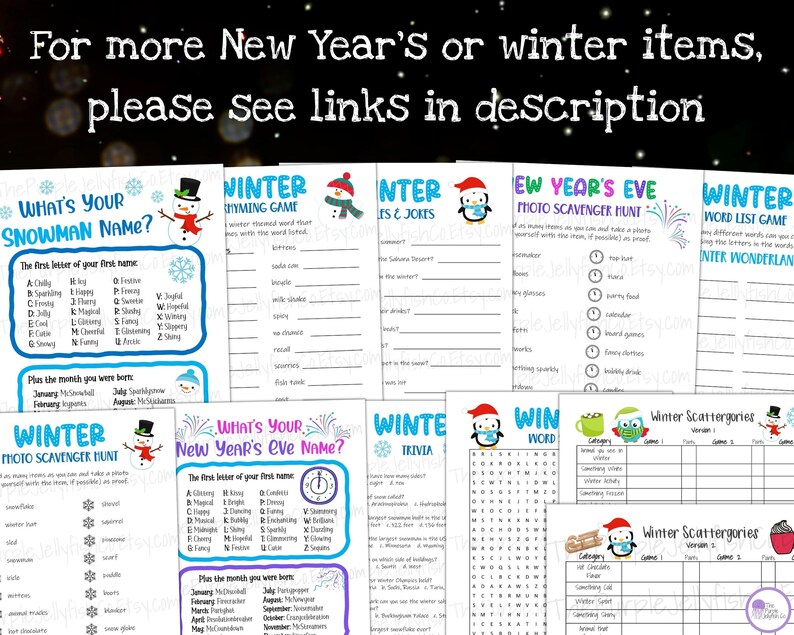 New Years Jokes for Kids, Printable New Years Eve Games, New Years ...