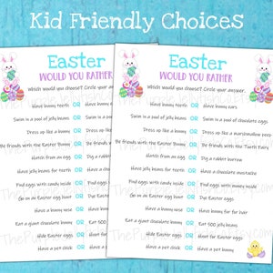 Easter Would You Rather, Easter Games for Kids Printable, Easter This ...