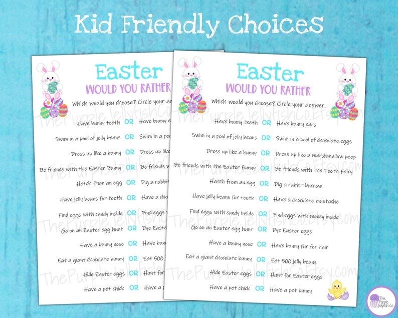 Easter Would You Rather, Easter Games for Kids Printable, Easter This ...