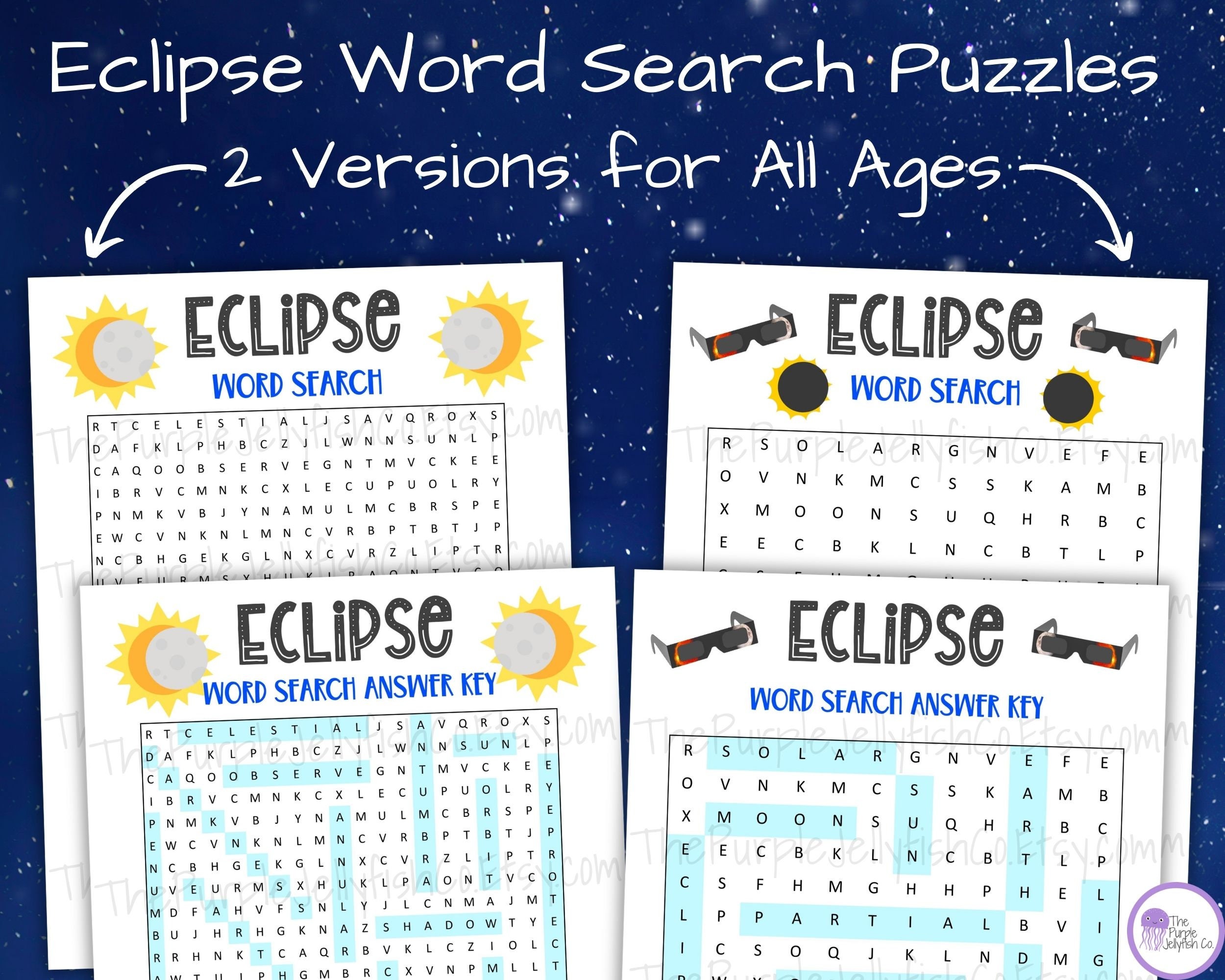 Eclipse 2024 Games Printable, April 8th 2024 Solar Eclipse Activities ...