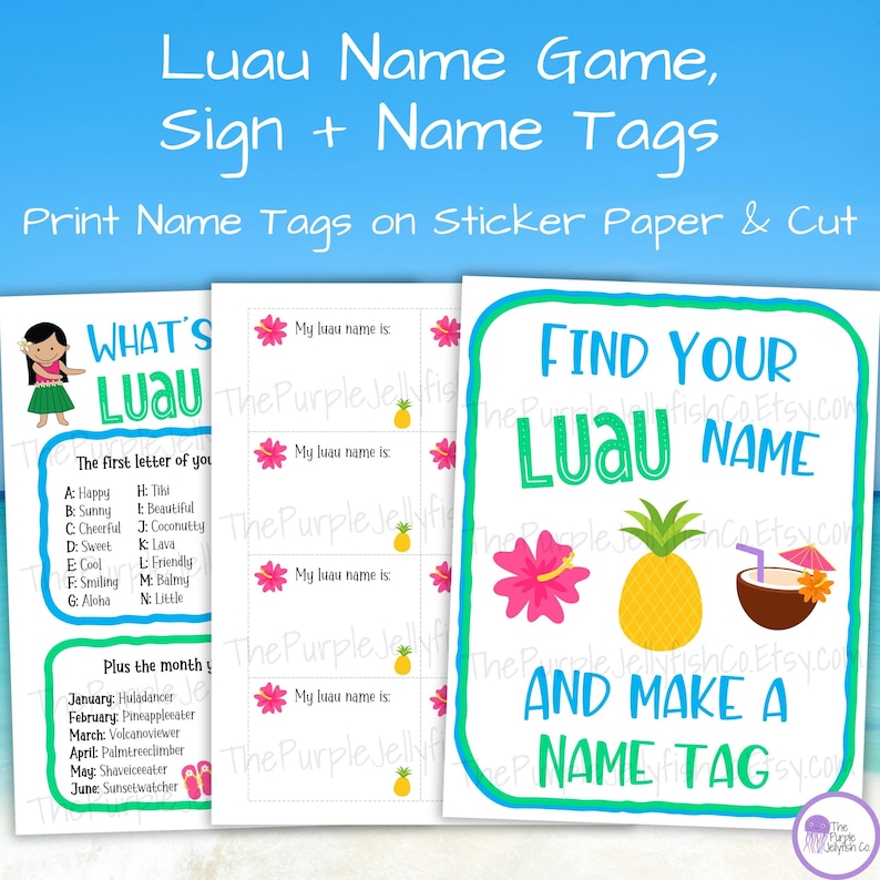 Luau Party Games Printable Hawaiian Theme Party Idea, Aloha Party ...