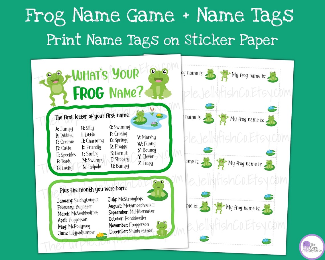Frog Game Bundle, Printable Games for Kids, Frog Birthday Party Ideas ...
