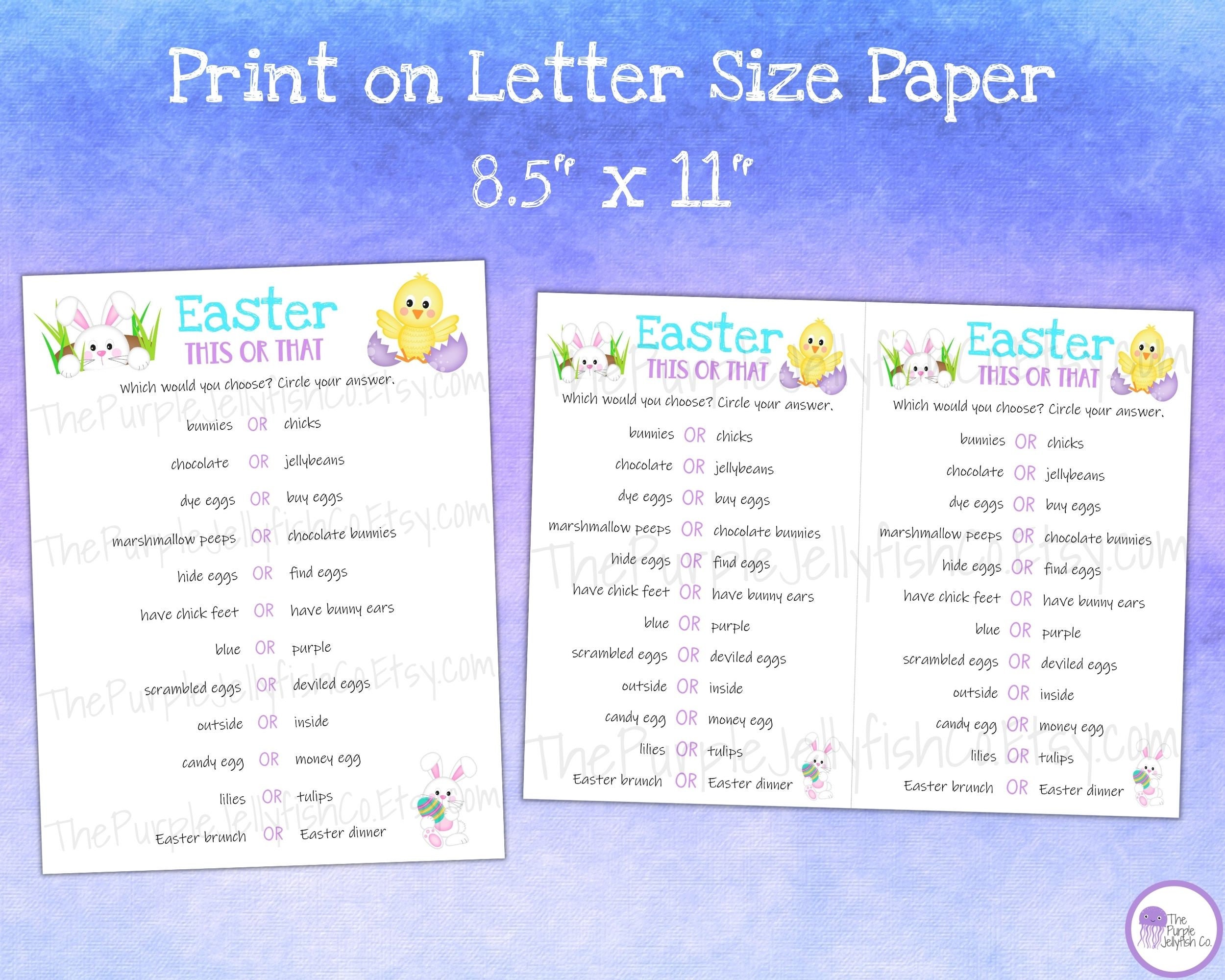Easter This or That Game for Kids, Printable Easter Activity, Easter ...