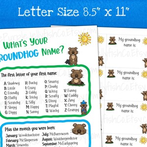 What's Your Groundhog Name Game, Printable Groundhog Day Game for Kids ...