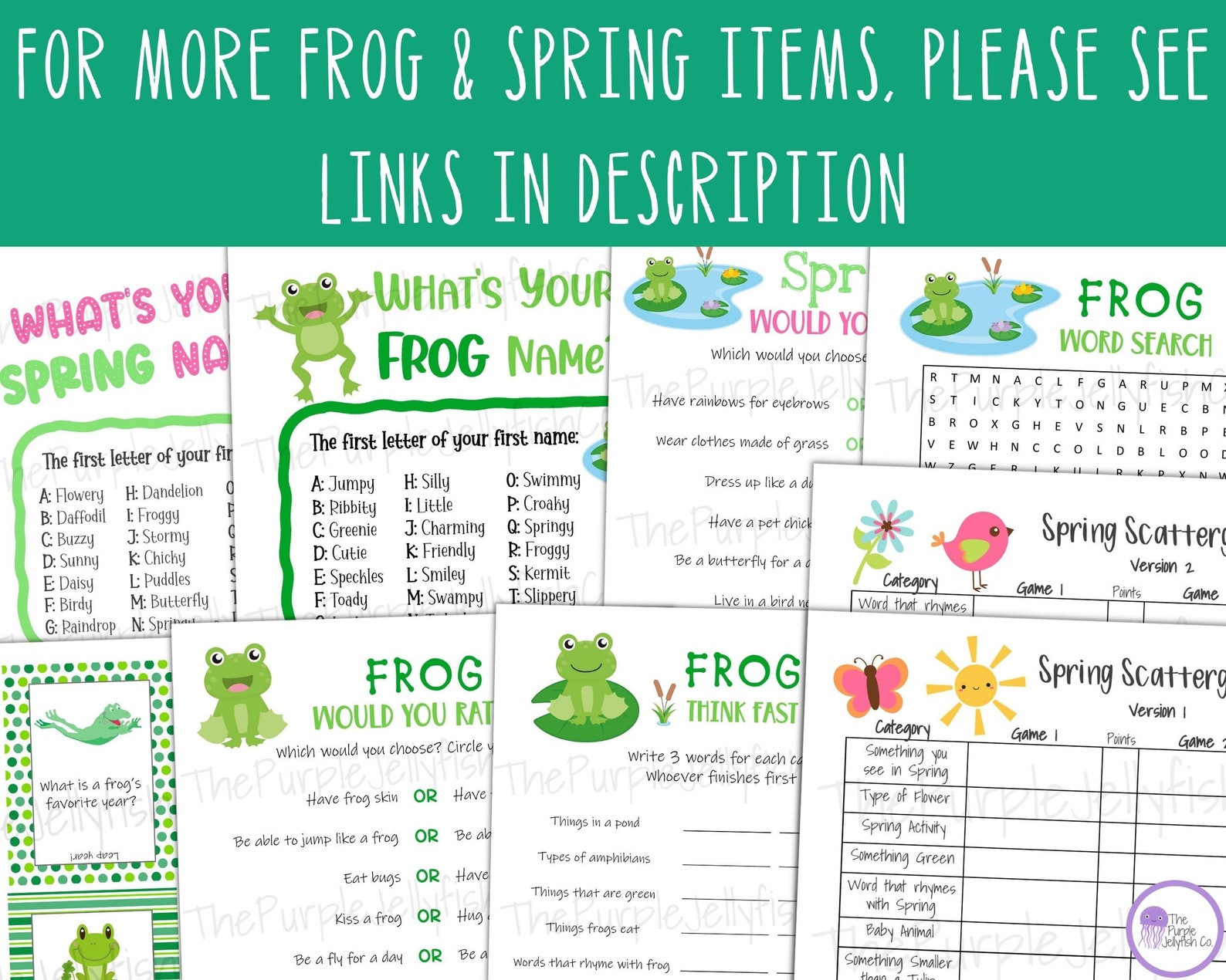 Frog Word Search Printable, Frog Activity for Kids, Word Game, Spring ...