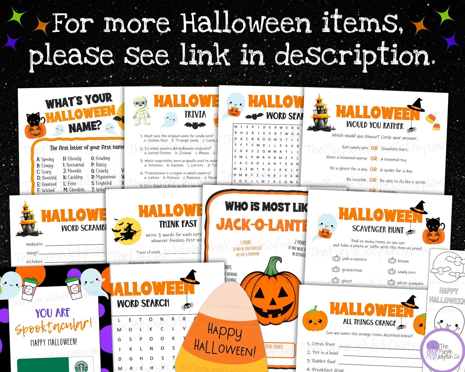 Halloween Jokes and Riddles, Printable Halloween Party Game for Kids ...