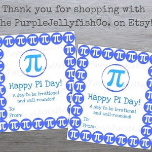 Pi Day Gift Tag, Printable Pi Day Card for Teachers, Pi Day Idea for ...