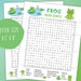 Frog Word Search Printable, Frog Activity for Kids, Word Game, Spring ...