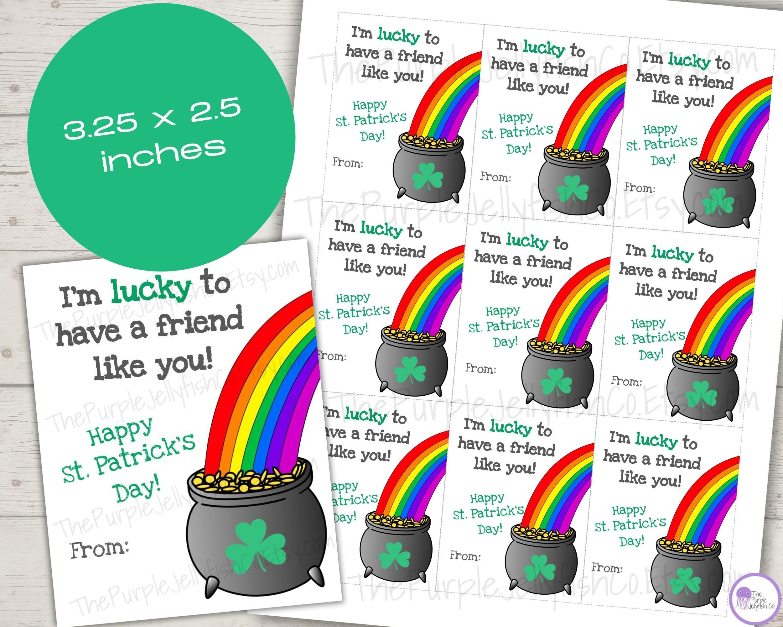 Printable St. Patrick's Day Gift Tags, St. Patrick's Day Cards for Kids ...