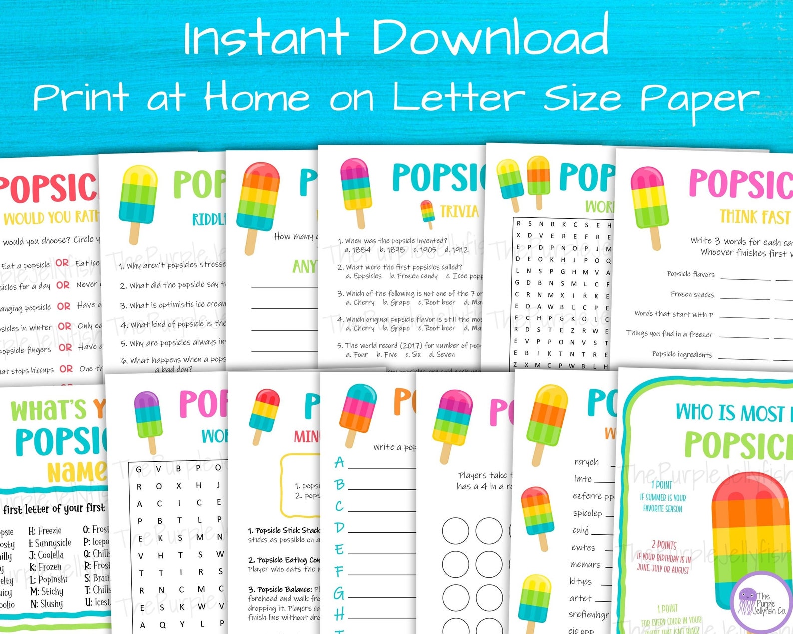 Popsicle Games for Kids Printable Popsicle Party Ideas, Fun Summer ...