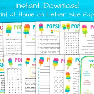 Popsicle Games for Kids Printable Popsicle Party Ideas, Fun Summer ...