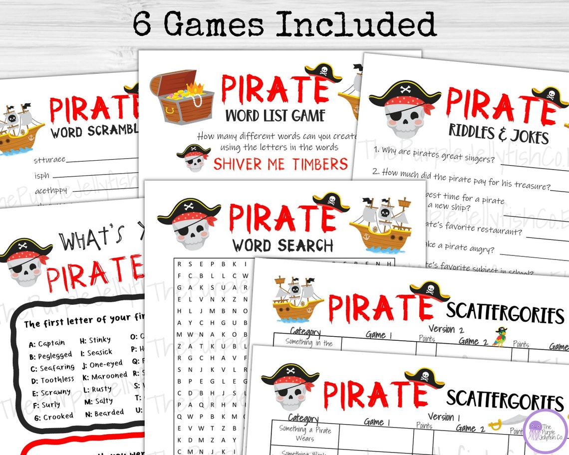 Pirate Games for Kids, Pirate Printables, Talk Like a Pirate Day ...