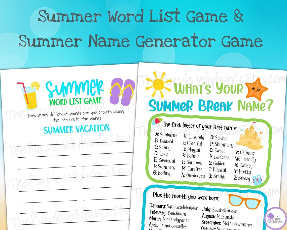Summer Activities for Kids, Printable Summer Games, End of Year ...