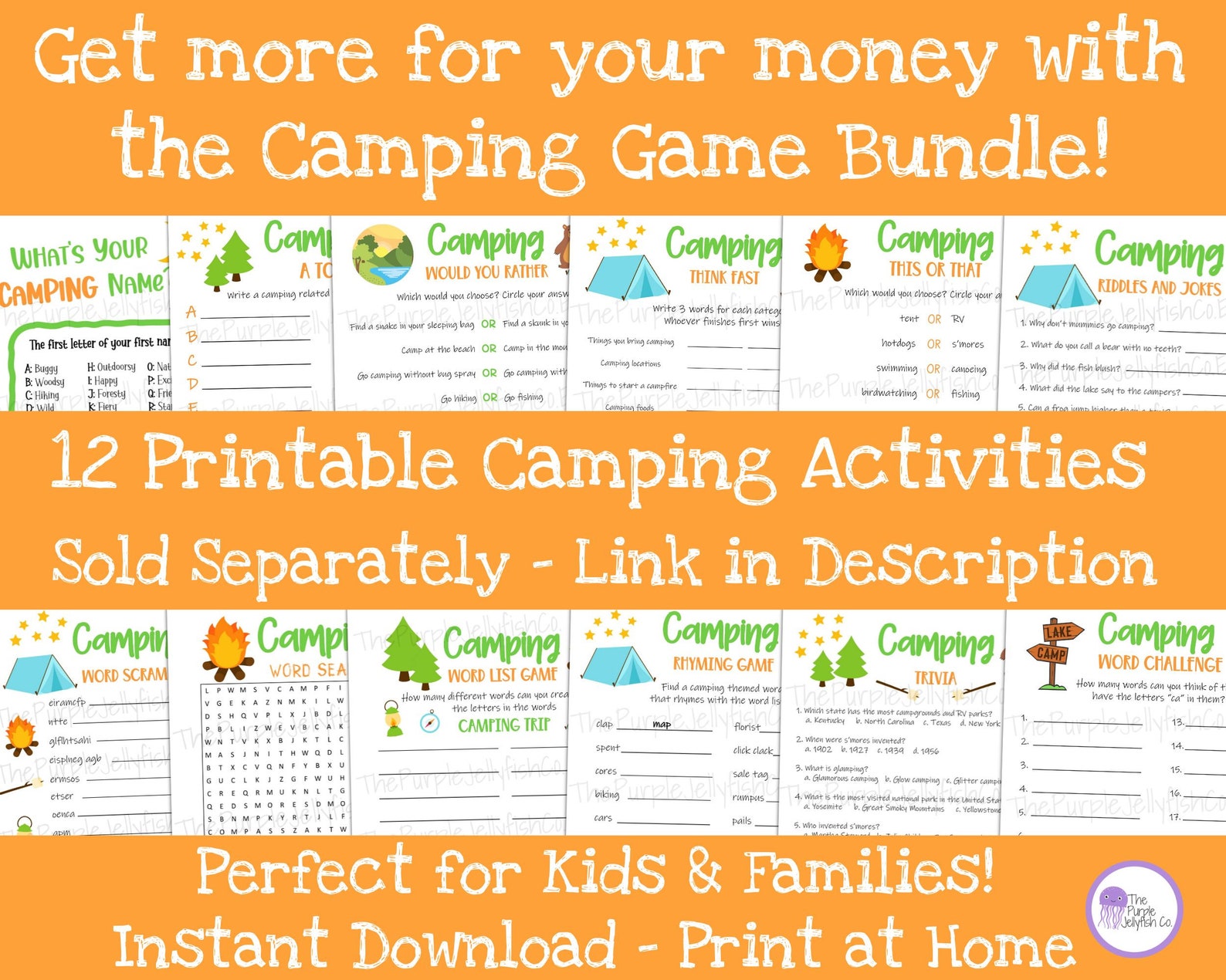 Camping Would You Rather, Camping Game Printable, Camping This or That ...