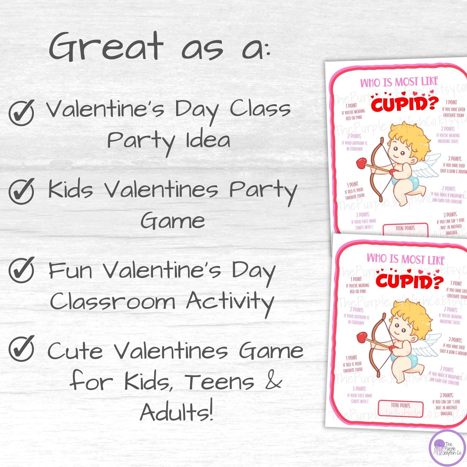 Who is Most Like Cupid, Printable Valentines Party Game for Kids ...