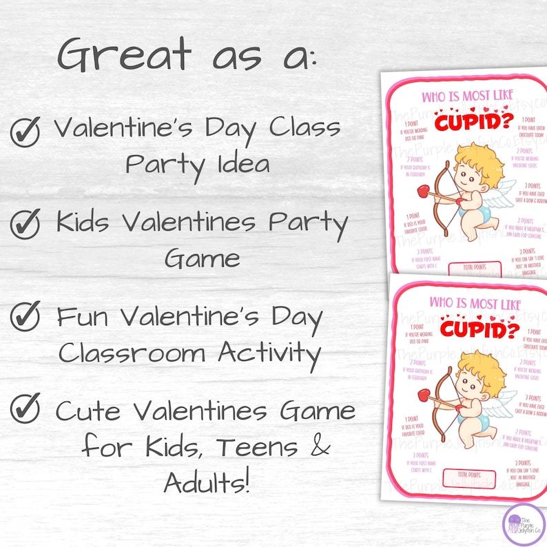 Who is Most Like Cupid, Printable Valentines Party Game for Kids ...