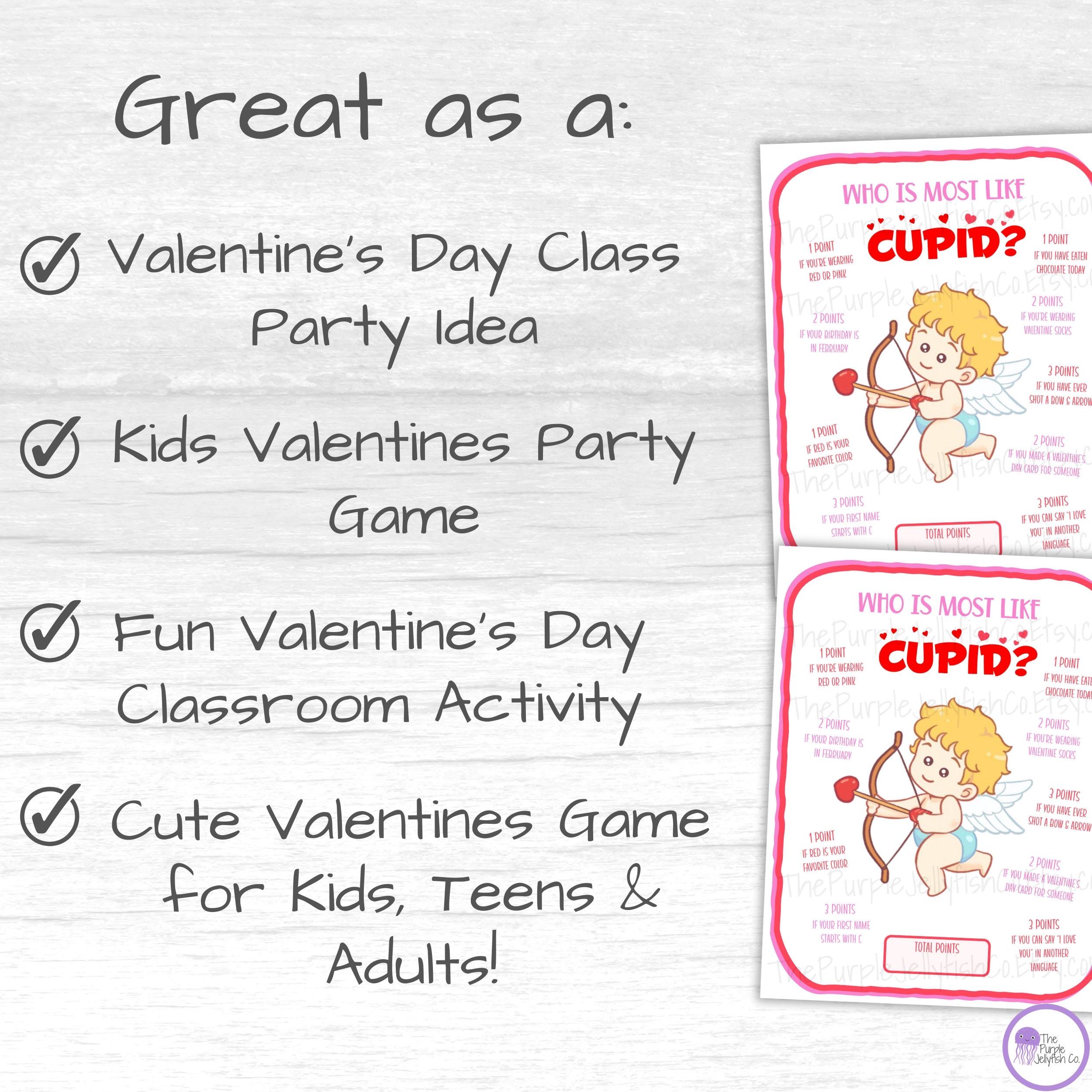 Who is Most Like Cupid, Printable Valentines Party Game for Kids ...