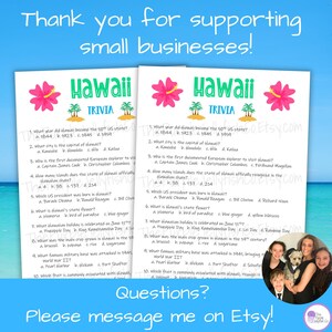 Hawaii Trivia Game Printable Luau Party Idea, Hawaiian Themed Quiz ...