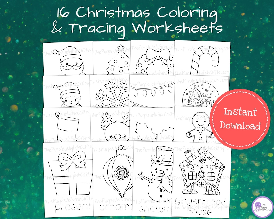 Christmas Coloring Pages for Kids Printable Preschool Winter - Etsy