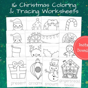 Christmas Coloring Pages for Kids, Preschool Tracing Worksheets ...