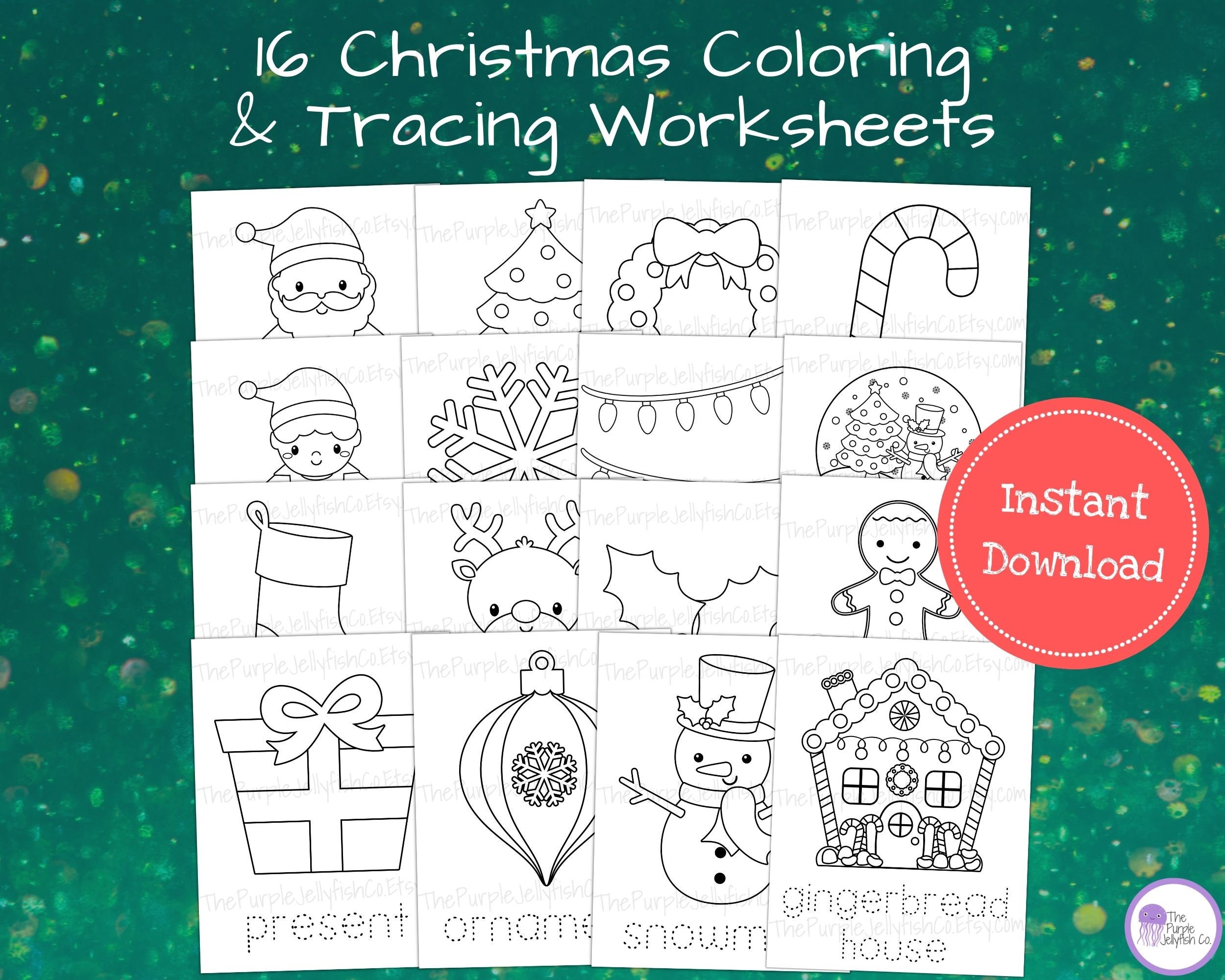 Christmas Coloring Pages for Kids Printable Preschool Winter - Etsy