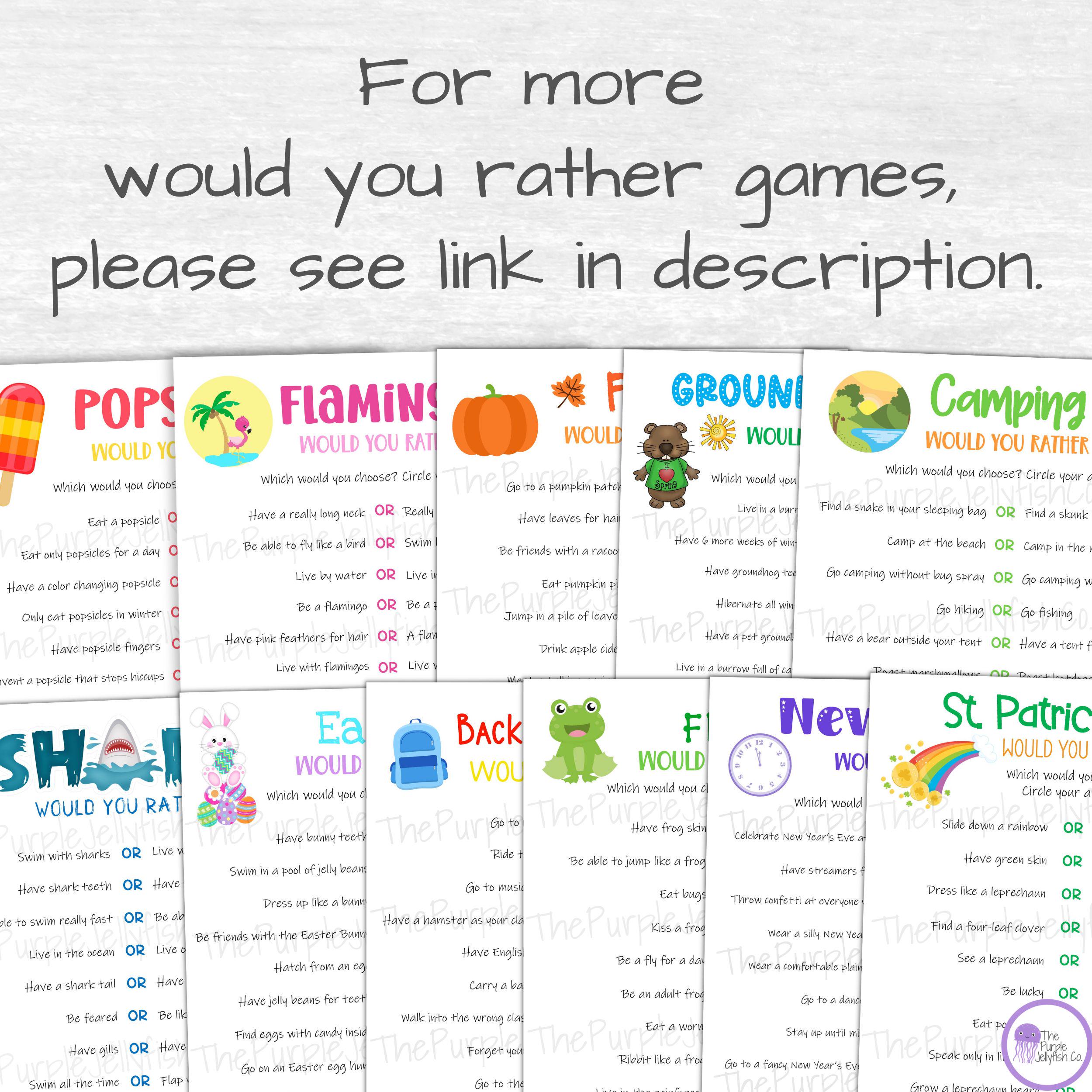 Pi Day Would You Rather Questions for Kids, This or That Game, Pi Day ...