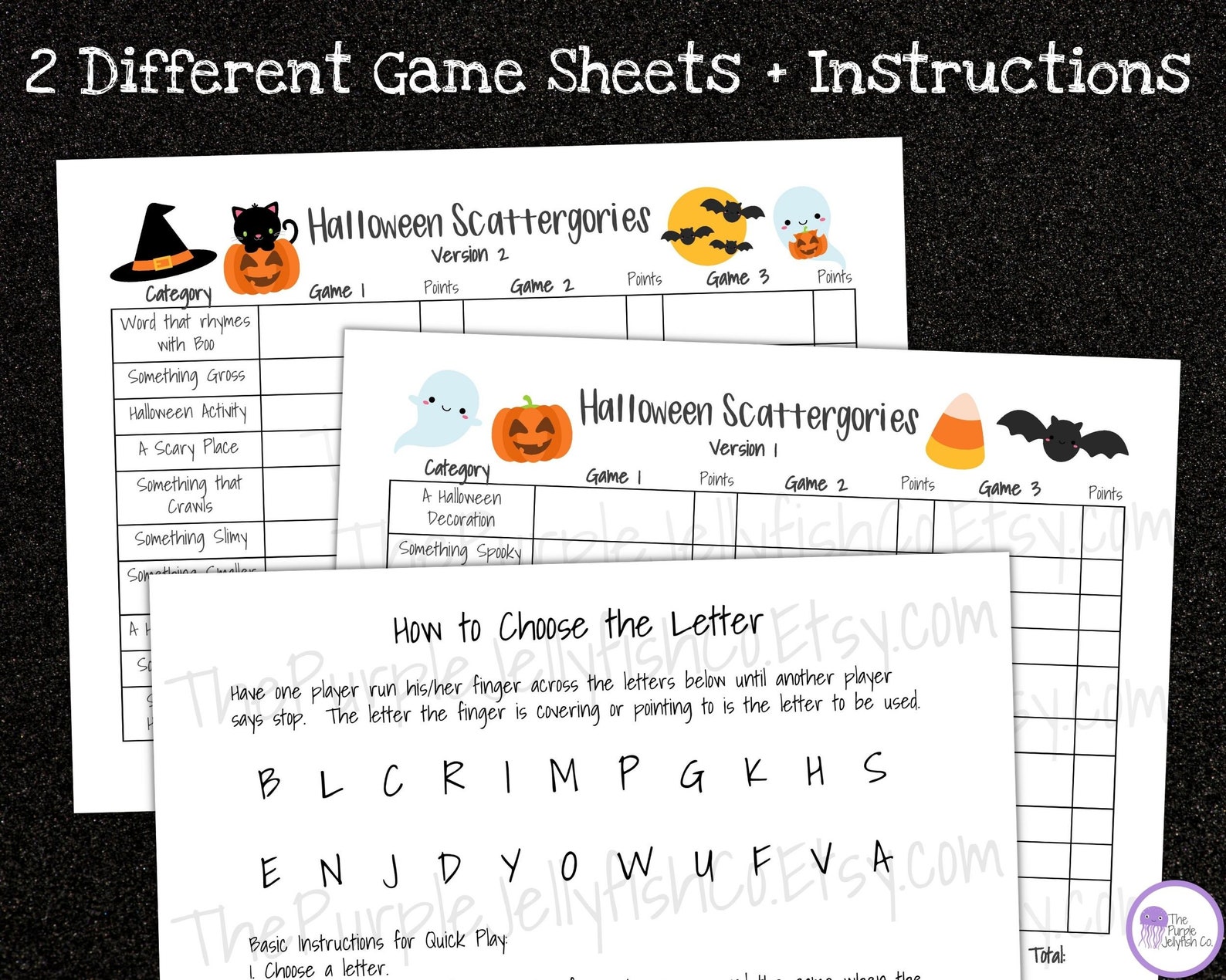 Halloween Scattergories Lists, Halloween Game Printable, Halloween ...