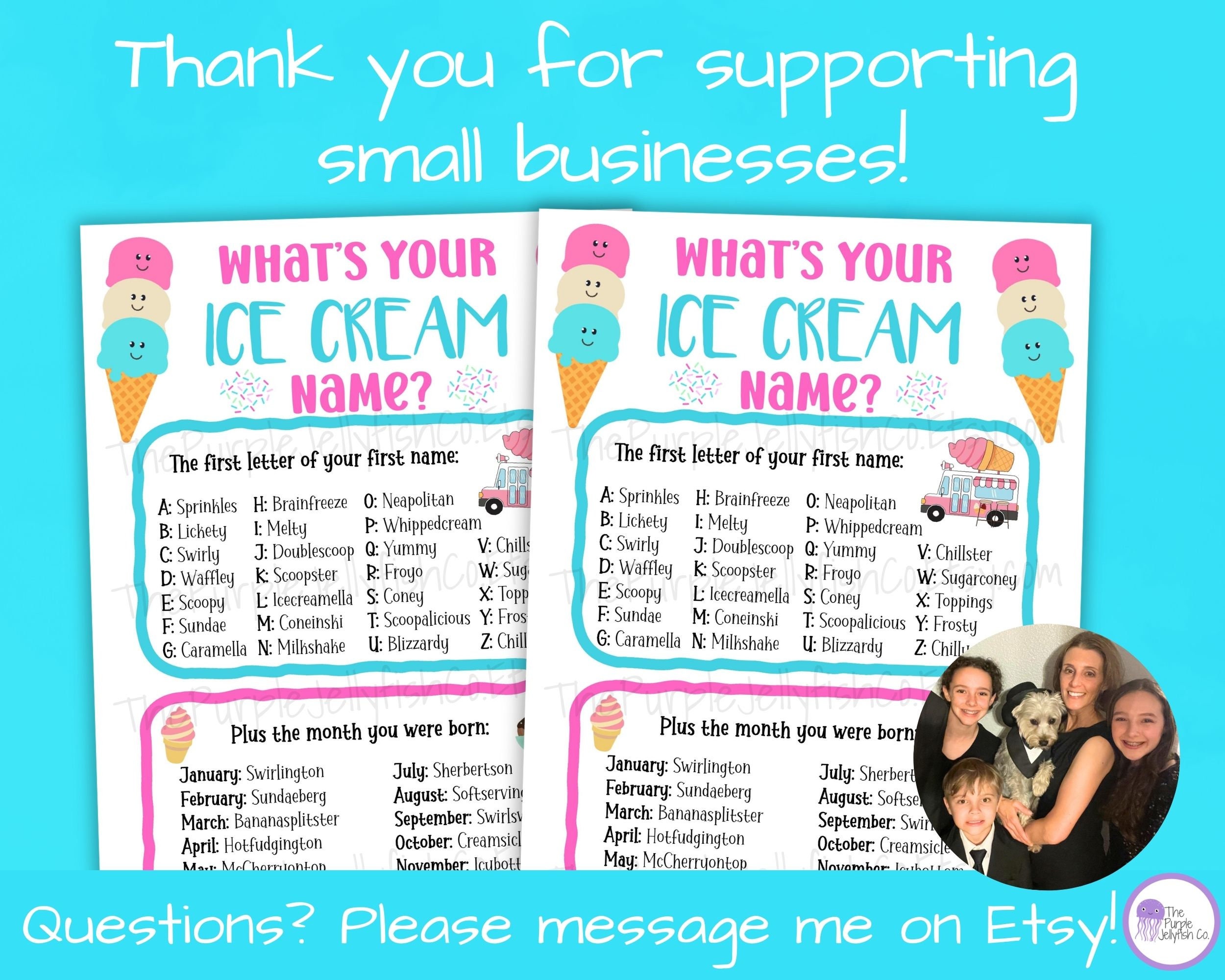 Ice Cream Party Game, What's Your Ice Cream Name Game, Kids Summer ...