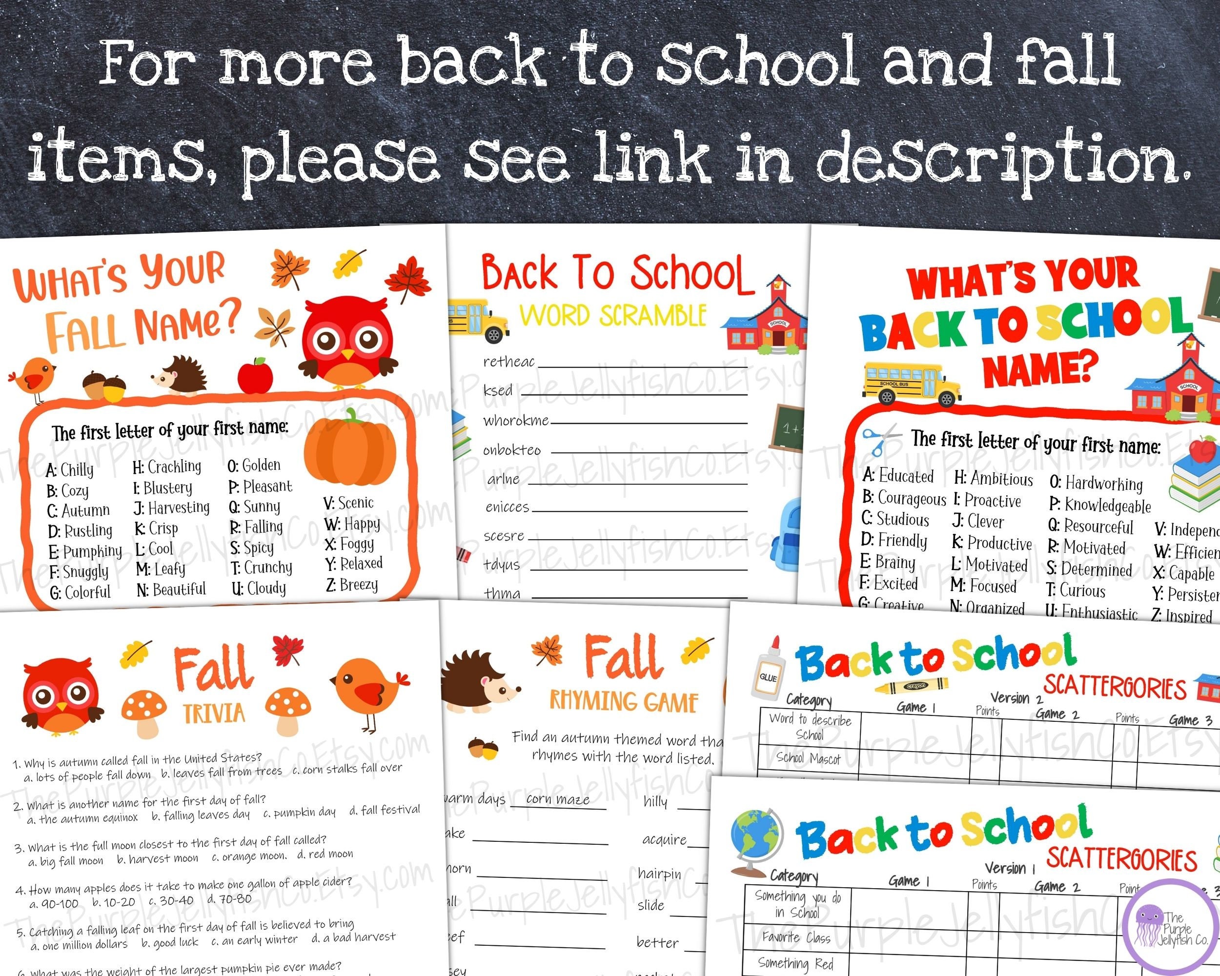 Back to School Word Scramble for Kids Printable First Day of School ...