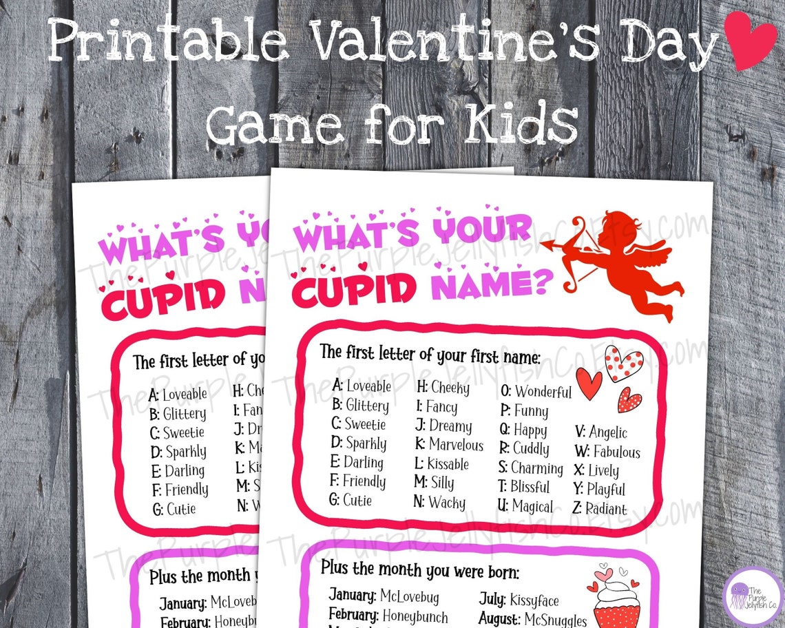 What's Your Cupid Name Game, Valentines Day Activity for Kids ...