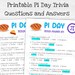 Pi Day Trivia Game for Kids and Adults, Printable Pi Day Activity, Pi ...