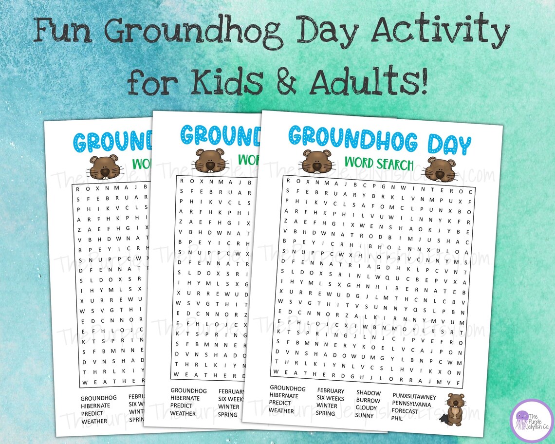 Groundhog Day Word Search Printable, Groundhog Activities, Word Search ...