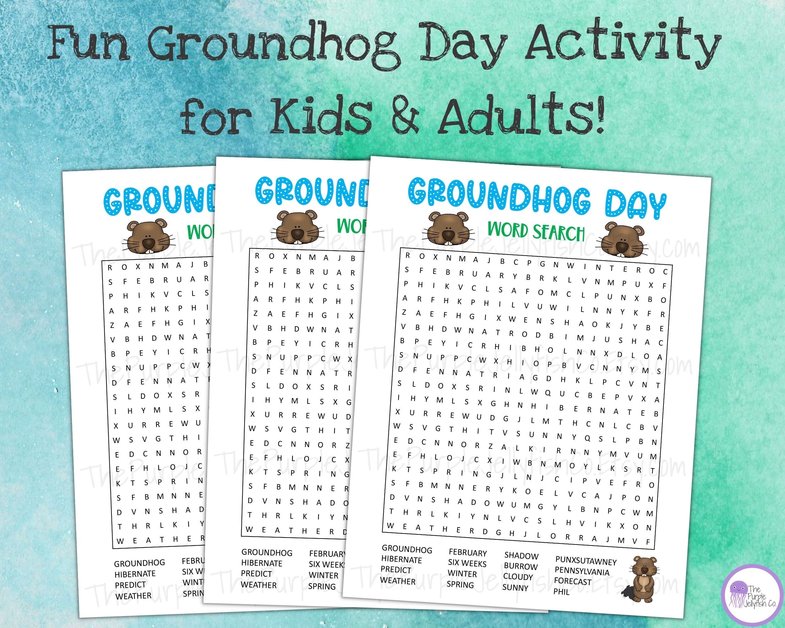 Groundhog Day Word Search Printable, Groundhog Activities, Word Search ...
