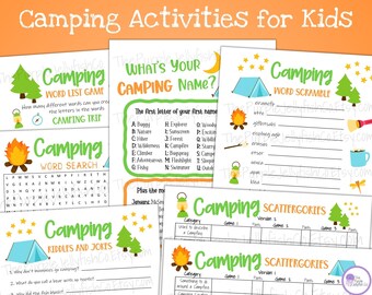 Camping Activities for Kids Camping Games Bundle Camping - Etsy