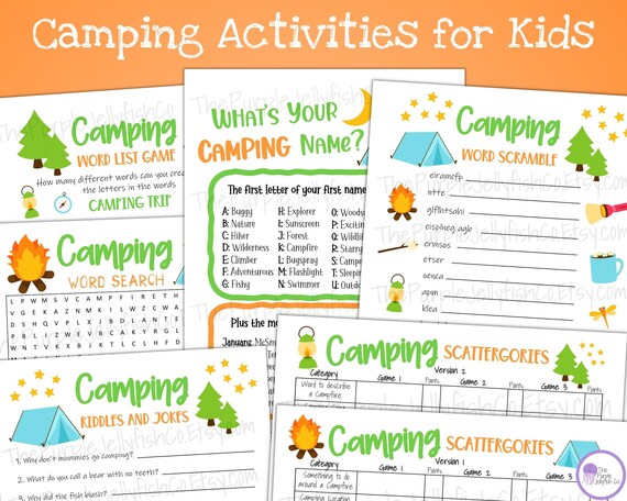 Camping Activities for Kids Camping Games Bundle Camping - Etsy