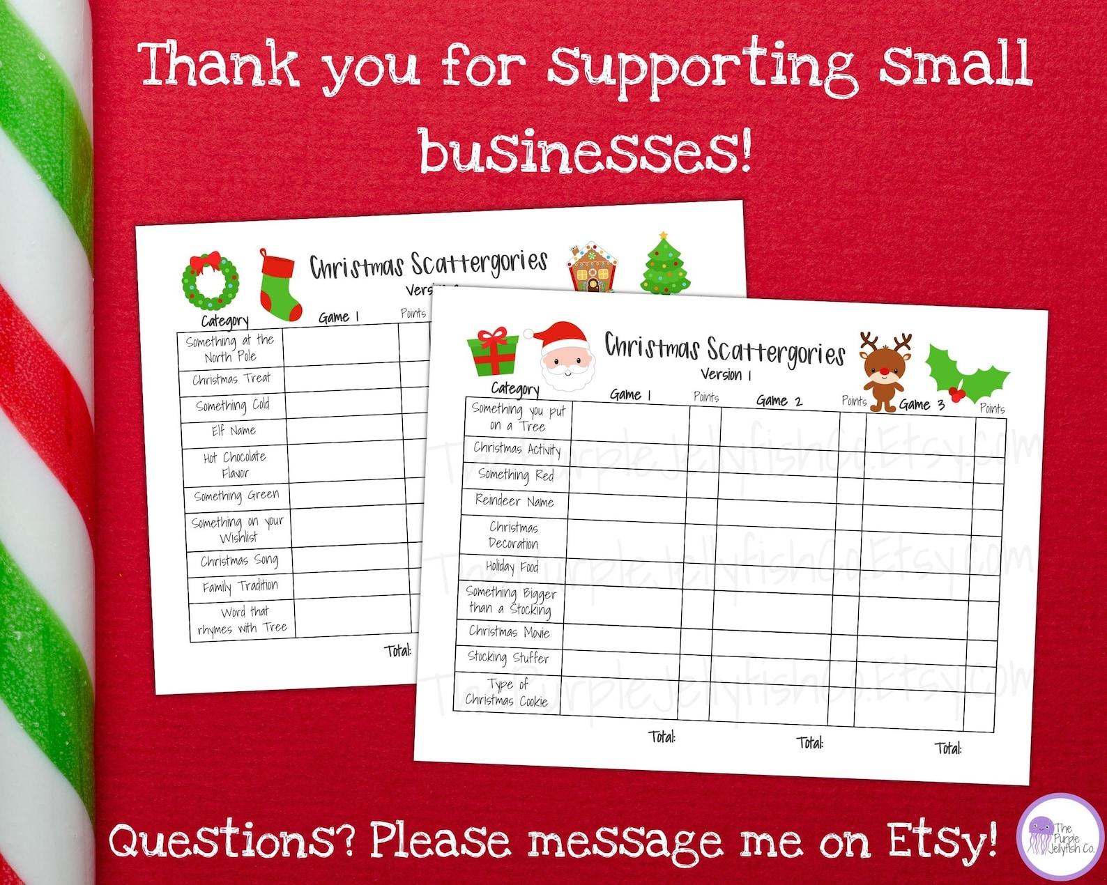 Christmas Scattergories for Kids, Christmas Games Printable for Family ...