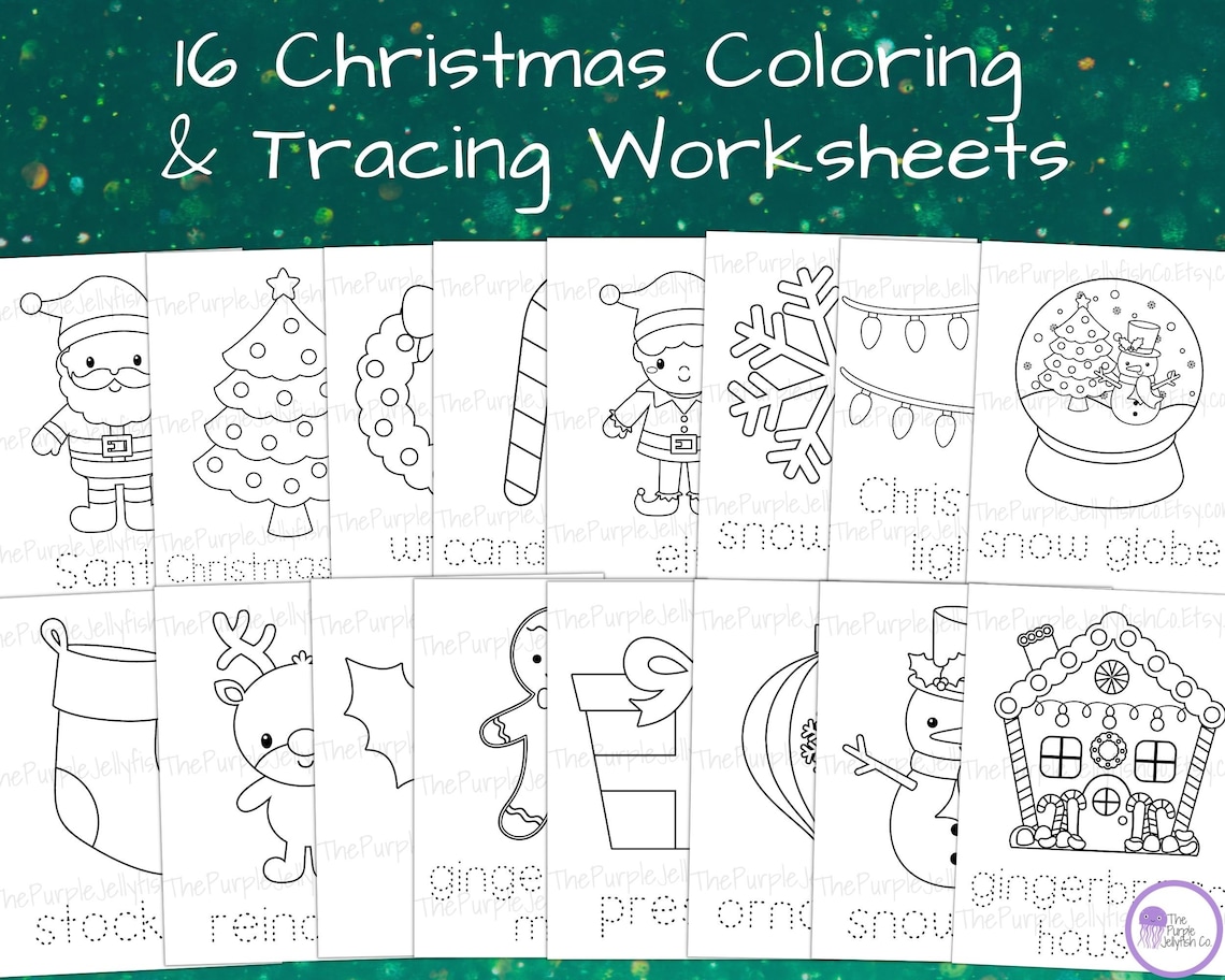 Christmas Coloring Pages for Kids Printable Preschool Winter - Etsy