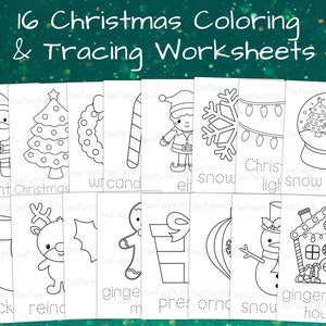 Christmas Coloring Pages for Kids, Preschool Tracing Worksheets ...