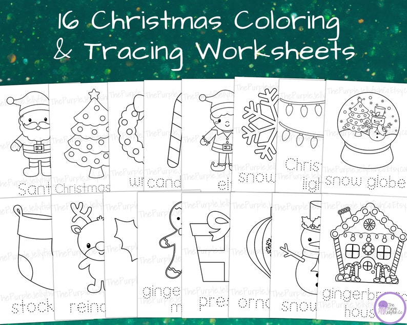 Christmas Coloring Pages for Kids, Preschool Tracing Worksheets ...