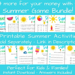 Summer Word Search Printable, Summer Activity for Kids and Adults, End ...