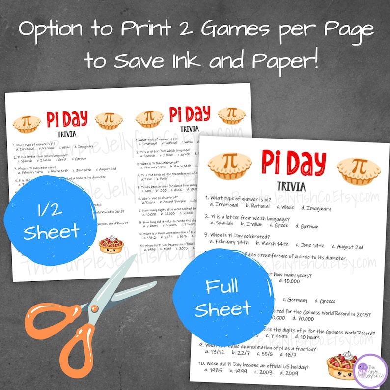 Pi Day Trivia Game Printable, Pi Day Party Idea, Trivia Questions Quiz ...