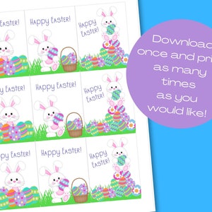 Printable Easter Gift Tags, Cute Easter Mini Card for Kids, Digital ...
