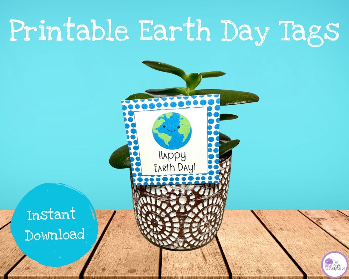 Earth Day Tag, Earth Day Printable, Happy Earth Day, Earth Day Gift Tag ...