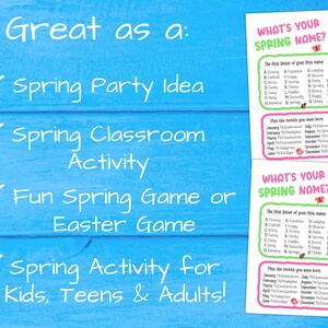 Spring Name Game, Printable Spring Activity for Kids & Adults, Spring ...