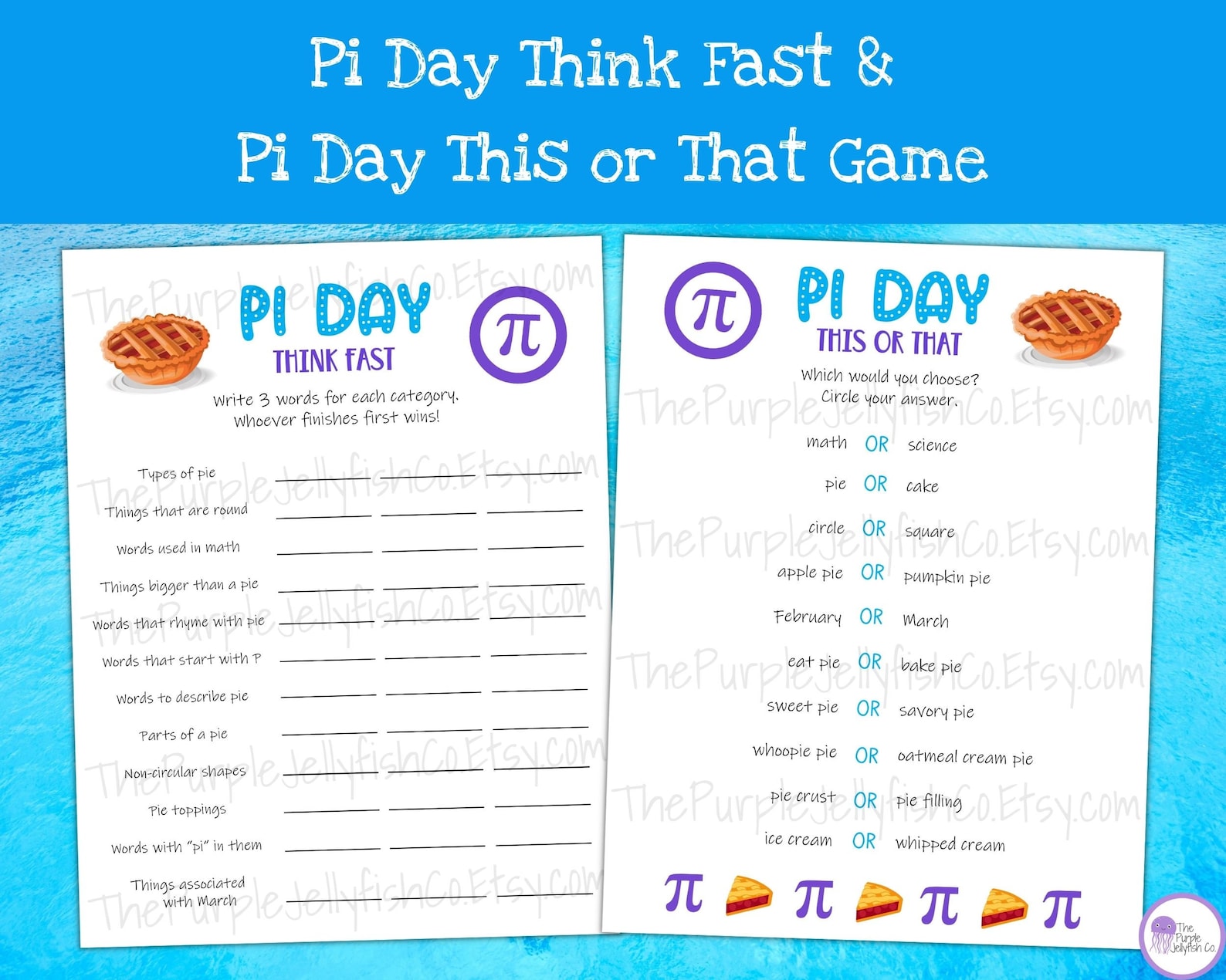 Pi Day Game Bundle, Pi Day Activities for Kids Printable, Pi Day Party ...