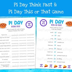 Pi Day Game Bundle, Pi Day Activities for Kids Printable, Pi Day Party ...