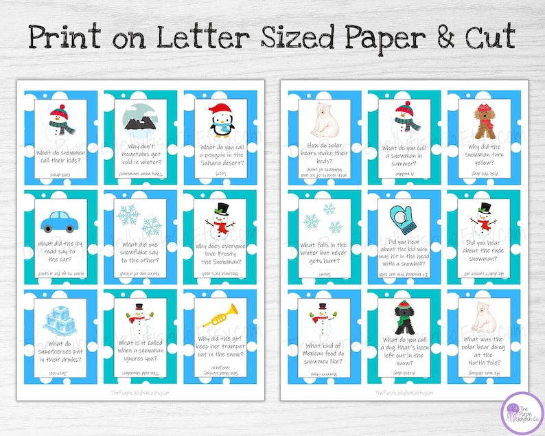 Printable Lunch Box Notes for Kids, Winter Lunch Box Jokes, Lunchbox ...