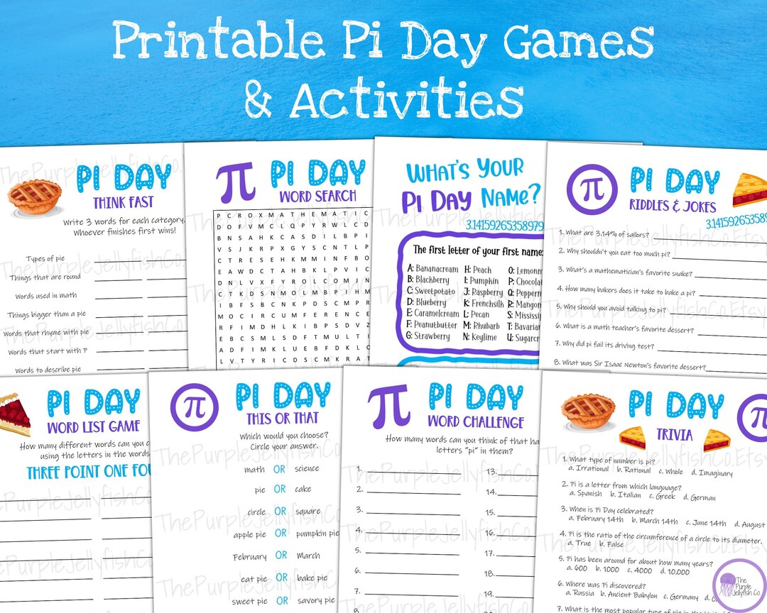 Pi Day Activities for Kids & Adults, Printable Pi Day Games, Math ...