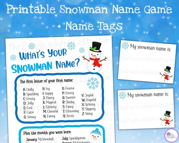 Winter Name Tags For Kids