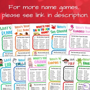 Whats Your Valentine's Day Name Game Sign & Name Tags, Printable ...